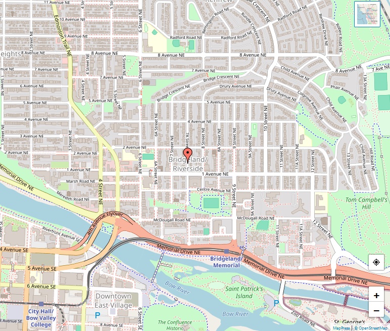 Bridgeland Map – Map of Calgary