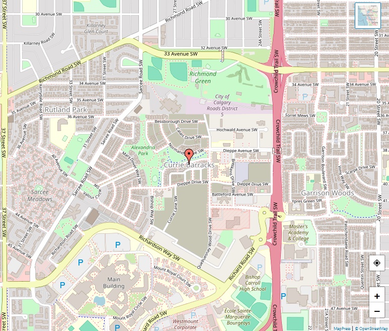 Currie Barracks Map – Map of Calgary